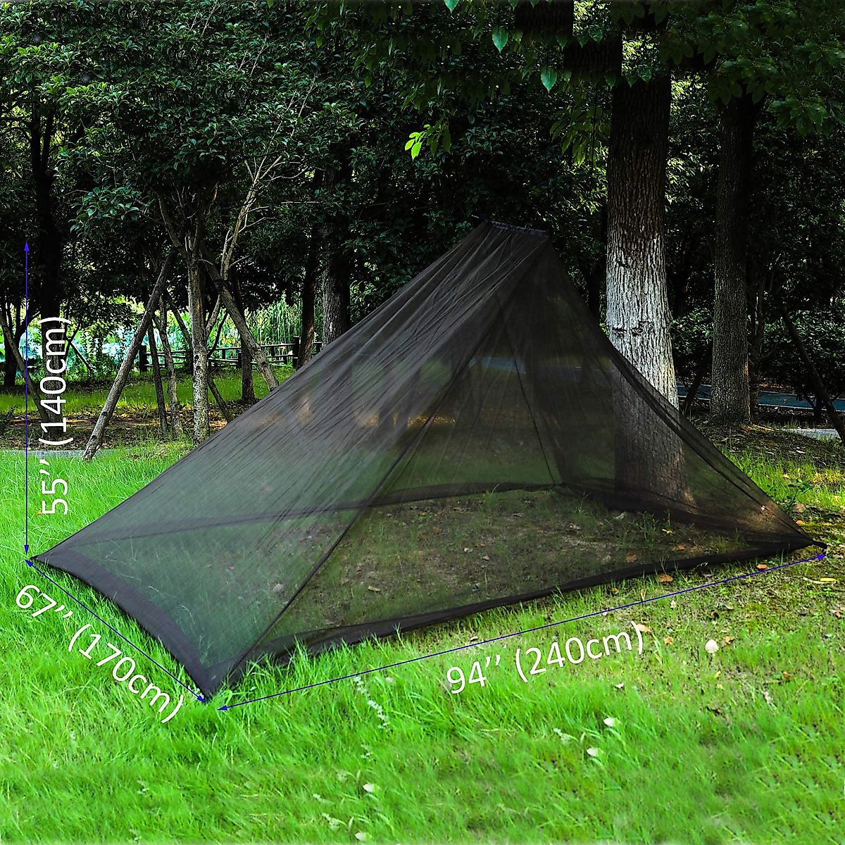 No-See-Um Camping Mosquito Net Bed Compact and Ultra-Light for Travel，Finest Holes Mesh 2000 Noseeum Netting for Camping and Hiking, Without Sleeping Mat (Double Brown Color)