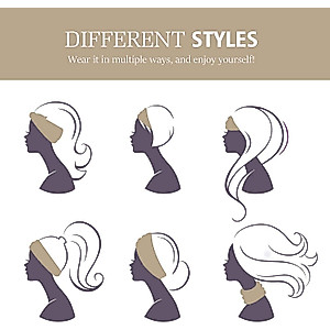 GILI 2 Pack Wide Headbands for Women Boho African Knotted Non Slip Fashion Hair Bands Yoga Running Sports Workout Gym Head Wraps Elastic Soft Cotton Cloth Turbans Bandana for Girls(Light Grey, Skin)