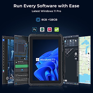 MUNBYN Rugged Tablet, 10.1 inch Windows Tablet, Windows 11 Pro, 8GB+128GB, Intel N5100, and Android Barcode Scanner MUNBYN Handheld Mobile Computer, Equip with 1D/2D QR Zebra Scanner