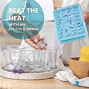 Ice Cube Tray With Lid & Bin | BPA Free Silicone Ice Cube Tray With Lid, Container & Tong | Stackable 36 Nugget Ice Tray for Freezer With Easy Release | Large Ice Mold Maker for Cocktails & Whisky