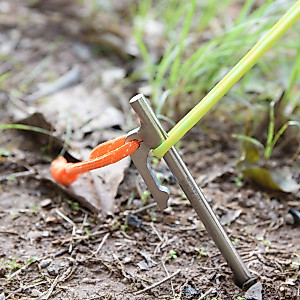 iBasingo 6 pcs Titanium Alloy Tent Pegs Outdoor Camping Awning Tent Stakes Lightweight Tent Nail Ti4012P-20CM