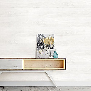 NuWallpaper NU3129 Reclaimed Shiplap Peel Stick Wallpaper, White & Off-White