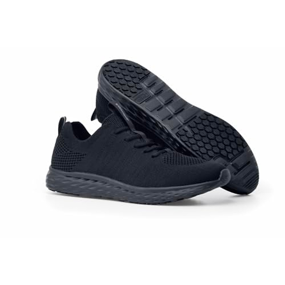 Shoes for Crews Everlight Mens Non Slip Work Shoes - Men's Work & Safety Footwear, Lace-Up Breathable Work Shoes for Men, Zapato de Trabajo para Hombre, Size 7 Black