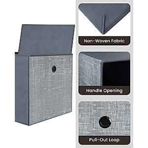 Hzuaneri Storage Cubes, 11.8-Inch Foldable Cube Storage Bin with Handles, Set of 6, Cube Storage Baskets for Organizing, Closet Organizers for Shelves, Bookcase, Grey SC07030W