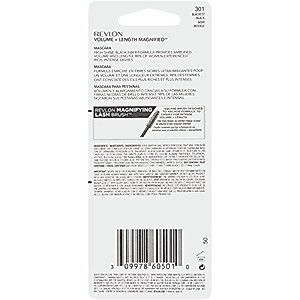 Revlon Mascara, Volume & Length Eye Makeup, Non-Waterproof, No Clump, Smudge Proof, Flake Proof, 301 Blackest Black, 0.28 Fl Oz