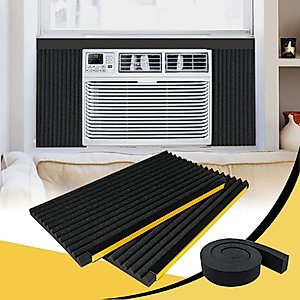 Powrocket Window Air Conditioner Foam Insulated Panels, 17" H x 9" W x 7/8" T Window AC Side Panel Kit with Air Conditioner Foam Insulating Strip,3.2 Ft x 1 Roll