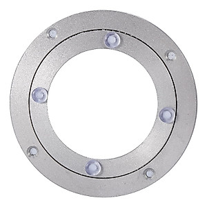 Silver Table Bearing, Heavy Duty Aluminium Alloy Hardware Rotating Turntable Bearing Swivel Plate for Dining-Table (4Inch)