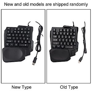 Archuu One-Handed Mechanical Gaming Keyboard,35 Keys Waterproof Professional Gaming Keypad,with 3 Color Backlight, Single Handed Keyboard for Computer Mobile Games