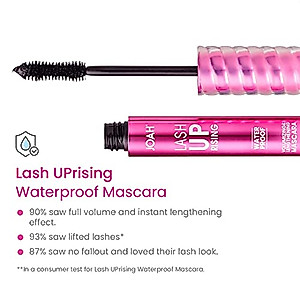 JOAH Lash UPrising Mascara, Washable, Volumizing & Lengthening, Cruelty-Free K-Beauty Makeup, Blackest Black