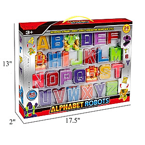 miYou Alphabet Robots Toy for Kids ABC Learning Education Preschool Toys 26 Pieces/Gift Box
