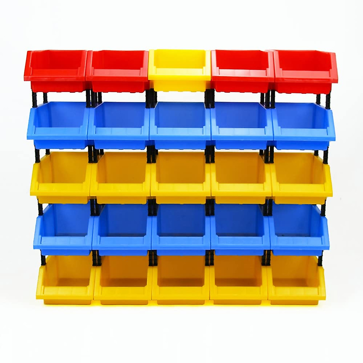 Stackable Storage Box Stackable Storage Bins Stacking Bin Storage Containers Rack Organizer Bin Tool Boxes Garage Bin Stackable Bins for Tool Hardware (Blue)