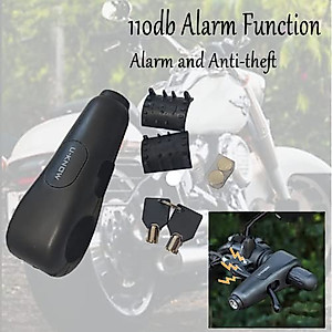 JRangelp Motorcycle Throttle Lock Motorcycle Brake Level Lock Motorcycle Throttle Handlebar Security Lock with Alarm Function for Motorcycle, ATV, Dirt Bike, Scooter and More