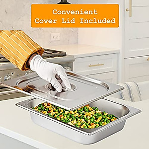 ERFEI Hotel Pans 1/2 Half Size Steam Table Pan 4-Pack Set for Commercial Restaurant Stainless Steel Food Pans Buffet Party Supplies