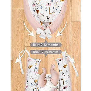 Mestron Baby Nest for 0-12 Months,Baby Lounger Baby Snuggle Infant Bassinet Mattress Insert Soft & Breathable Cotton Portable Infant Floor Seat Co-Sleeping (Elephant)