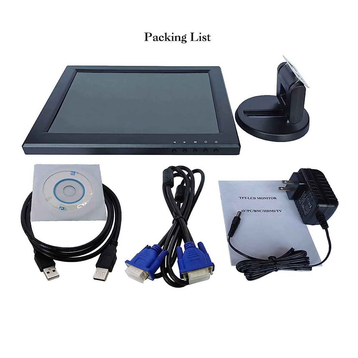 iChawk 12.1"inch PC Display 800x600 4:3 Positive Screen HDMI-in USB VGA Plastic Housing Support Linux Ubuntu Raspbian Debian OS Resistive Touch LCD Screen Monitor For Industrial Equipment W121PT-591RL