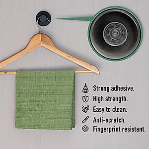 B BENEHORTI Suction Cup Hooks for Shower, Multifunctional Towel Hooks, Matte Black Plished Easy to Install Super Suction for Kitchen Bathroom Restroom, 2 Pack