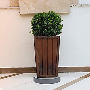 Cabilock Plant Stands Round Plant Stand Caddy Garden Patio Flower Pot Stand Rolling Plastic Planter Holder Plant Saucer Tray Flower Pots Base Tray with Wheels (L) Indoor Plant Stand