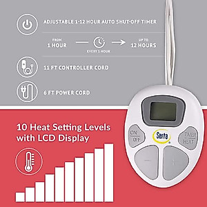 Serta Luxuriously Soft Plush Electric Blanket Fast Heating Cozy Cover, Safety Auto Shut Off Timer, Low EMF, Multi Heat Setting, ETL Certified, Machine Washable, Lavender King (92 in x 100 in)