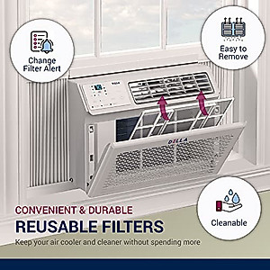 DELLA 8000 BTU 115V/60Hz Energy Saving Window Air Conditioner Whisper Quiet AC Unit with WIFI Smart Controls, Remote, Dehumidifier, Fan, Cools Up to 350 Sq. Ft.