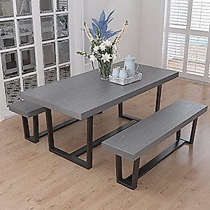 72” Kitchen & Dining Room Tables for 6-8 Person, Modern Farmhouse Rectangular Dining Table 72 with Metal Frame, 36 by 72 Dining Room Table for Home Office Furniture