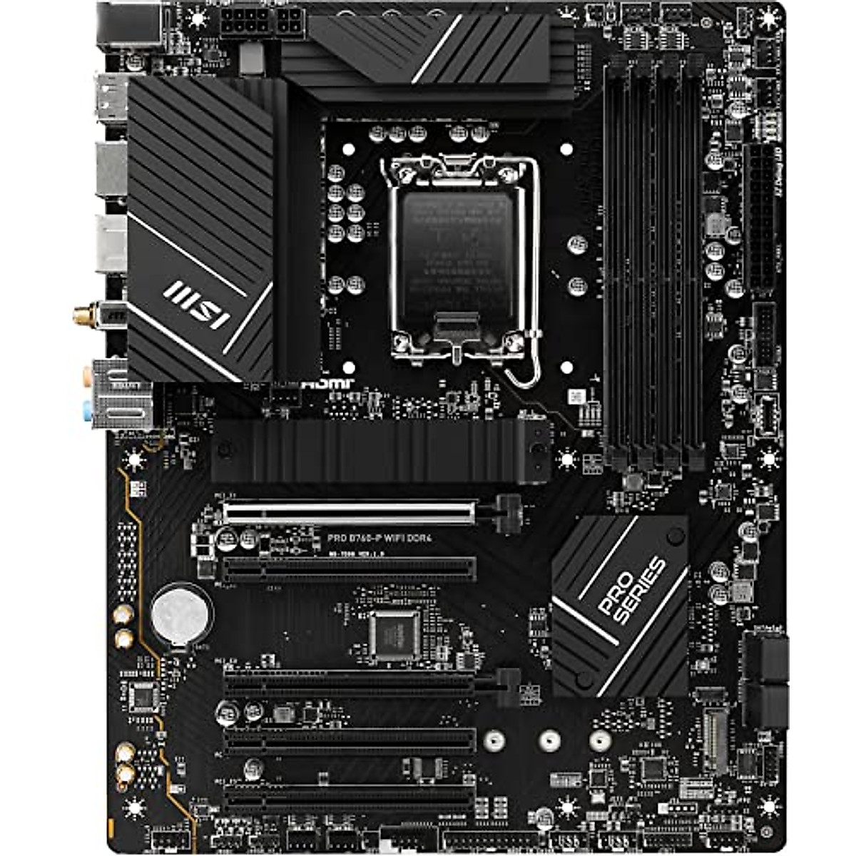 MSI PRO B760-P WiFi DDR4 ProSeries Motherboard (Supports 12th/13th/14th Gen Intel Processors, LGA 1700, DDR4, PCIe 4.0, M.2, 2.5Gbps LAN, USB 3.2 Gen2, HDMI/DP, Wi-Fi 6E, Bluetooth 5.3, ATX)