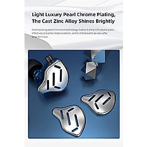 KZ Zax in-Ear Monitors, 16-Units Hybrid in Ear Earphones, HiFi Stereo Noise Isolating Sport IEM Wired Earbuds/Headphones with Detachable Cable for Musician Audiophile (Without Mic, Black)