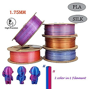 3D Printer Filament PLA Two-Color Gradient Silk Texture 1.75mm +/-0.01mm 1kg,Black to Red