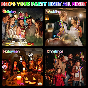 Glow Sticks Bulk Party Favors 100 Pack 8" Glow in the Dark Party Supplies Light Up Neon Party Decorations Glow Necklaces Bracelets for Kids Adults Birthday Halloween Christmas Easter Valentine Wedding