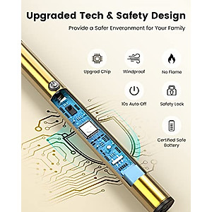 Plasma Arc Electric Lighter - Rechargeable Long Neck, Windproof Flame-Less Lighter for Candle, Firework, Camping, Grill, Gas Stove, Kitchen