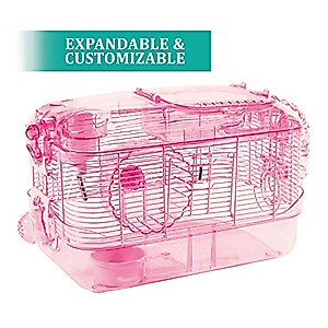 Kaytee CritterTrail Pink Habitat for Pet Mice, Dwarf Hamsters, Hamsters or Gerbils
