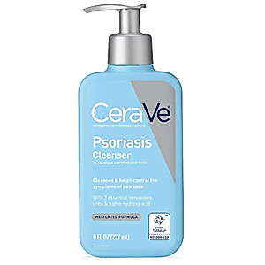CeraVe Cleanser for Psoriasis Treatment, With Salicylic Acid for Dry Skin Itch Relief & Latic Acid for Exfoliation, Fragrance Free & Allergy Tested, 8 Ounce