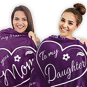 ButterTree Mom and Daughter Blankets, Throw Blankets 65" x 50" (2-Pack, Purple)