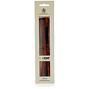 Kent 16T Double Tooth Hair Dressing Table Comb, Fine and Wide Tooth Dresser Comb For Hair, Beard and Mustache, Coarse and Fine Hair Styling Grooming Comb for Men, Women and Kids. Made in England