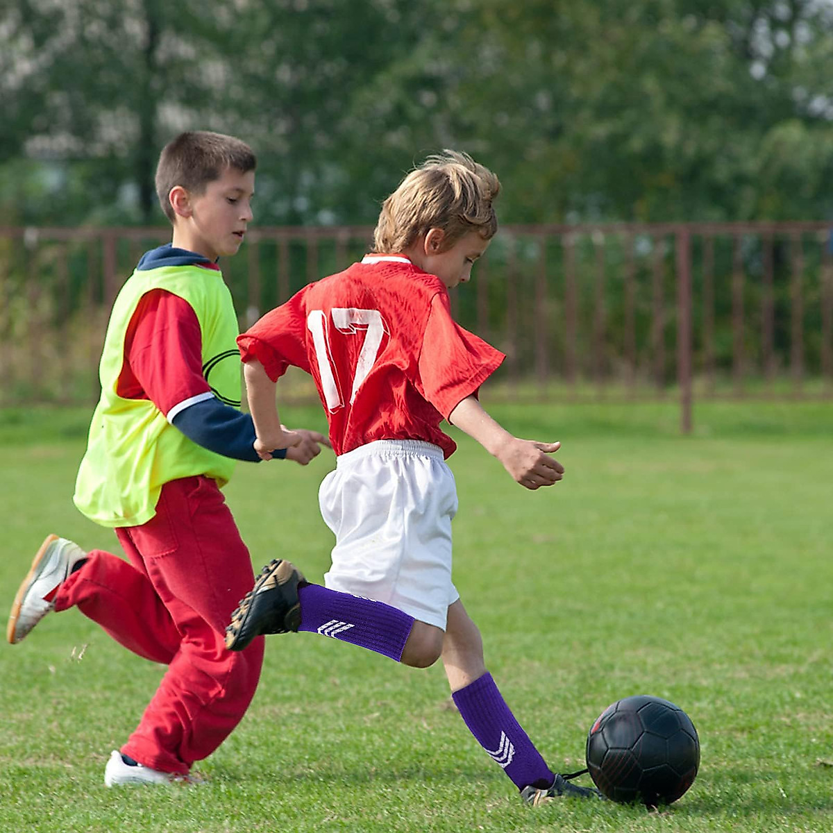 Tphon Basketball Socks for Kids Boys Cushioned Sports Running Training Sock Soccer Athletic Crew Socks for Youth 4 Pairs