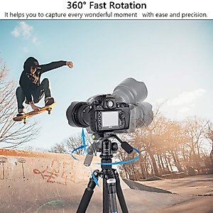 Ball Head with Handle All Metal CNC Panoramic Tripod Ball Head Camera Mount Ball Head with Two Quick Release Plates for Tripod, DSLR, Camcorder, Telescope，Max Load 22lbs/10kg（Black）