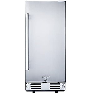 Kalamera Beverage Refrigerator, 15 inch Under Counter Beer Fridge for 104 Cans w/ 32-41℉ Temperature Range, Drink Fridge with Stainless Steel Door