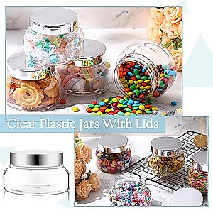 Mumufy 36 Pcs Clear Plastic Jars with Lids Round Plastic Containers Empty Travel Containers for Creams Refillable Cosmetic Jars Containers for Lotions Body Scrub Body Butter (Silver Lid,8 oz)
