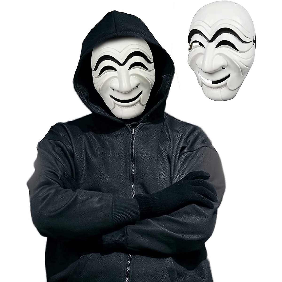 Movie Mask Halloween Cosplay Unisex White Mask For Party Costume Props (10.2*7.1in, White)