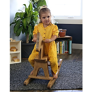 AmishToyBox.com Wooden Rocking Horse Toddler Ride-On Toy (Harvest Stain)