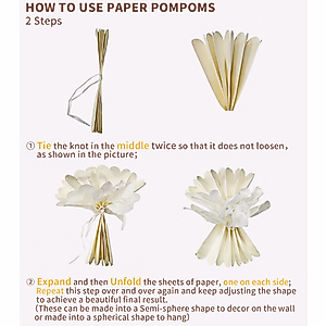 Baby Shower Decorations Boy (Blue, White, Grey)- It's A Boy Banner, Tissue Paper Poms, Paper Lanterns and Tassels Garland- Baby Boy Gender Reveal Birthday Party Decorations