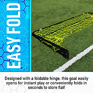 Franklin Sports Premier Steel- Folding Backyard Soccer Goal with All Weather Net - Kids Backyard Soccer Net - Easy Assembly - 6'x4' - Black