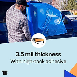 Crash/Collision Wrap, 36 inch x 100 feet, Blue Collision Wrap for Damaged Vehicles & Car Windows, Self Adhesive Broken Window Cover for Cars, Clean Removal Automotive Wreck Film, Made in America