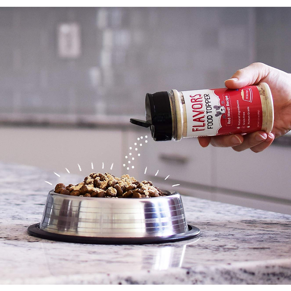 BEAUMONT BASICS Flavors Food Topper for Dogs - Red Meat Recipe with Beef Bone Broth - Natural, Grain Free - Kibble Seasoning & Hydrating Treat Mix for Picky Dog/Puppy, 6.0oz