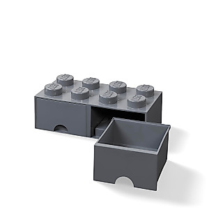 Room Copenhagen, Lego Brick Drawer - Stackable Storage and Décor - Brick 8, Dark Grey