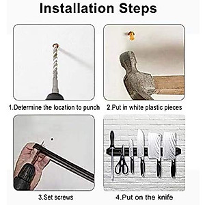 Magnetic Knife Storage Strip, Knife Holder, Knife Rack, Knife Strip, Kitchen Utensil Holder, Tool Holder, Multipurpose Magnetic Knife Rack（15 Inch ）