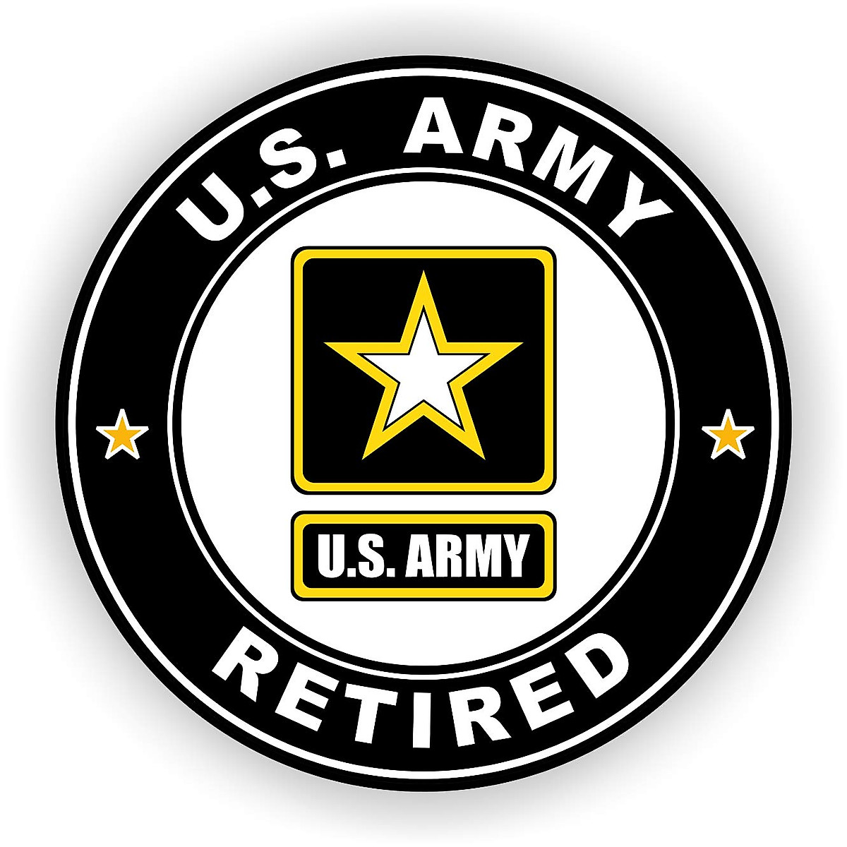 Military Vet Shop US Army Retired Vinyl Window Bumper Sticker Decal 3.8"