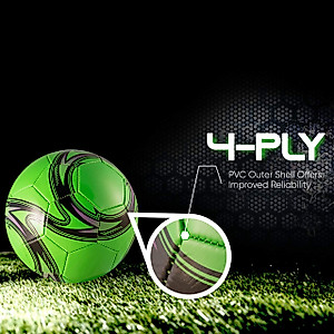 Western Star Soccer Ball Size 3 & Size 4 & Size 5 - Official Match Weight - 5 Colors - Youth & Adult Soccer Players - Helix - Attractive and Durable Design