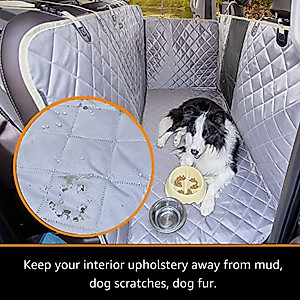 iBuddy Dog Floor Hammock Cover for Truck with Flip Up Rear Seats 100% Waterproof Full Coverage Dog Truck Seat Cover Scratch Proof X-Large Pet Seat Cover for Crew Cab Trucks Machine Washable