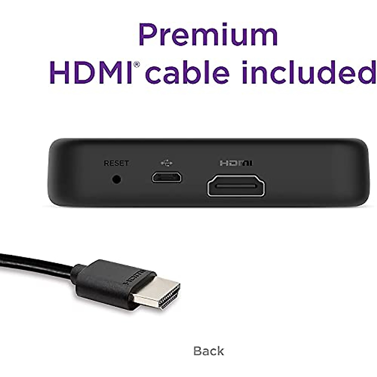 Roku Premiere Streaming Media Player HD/4K/HDR Simple Remote and Premium HDMI Cable, Black & Bundle Swanky Cables HDMI Cable, 3920R