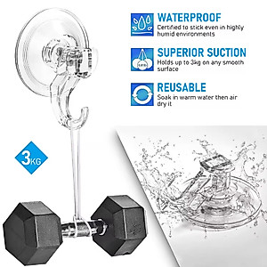 Suction Cup Hooks 2 Pack 4 Pack, Clear Heavy Duty Suction Cup, Waterproof Shower Hooks, Heavy Duty Vacuum Suction Hanger for Wreaths, Shower, Window, Kitchen, Tile, Glass Door (4), PK0222